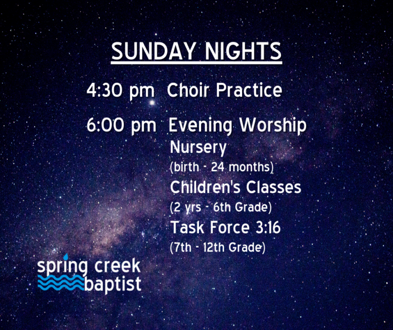 Services - Spring Creek Baptist Church